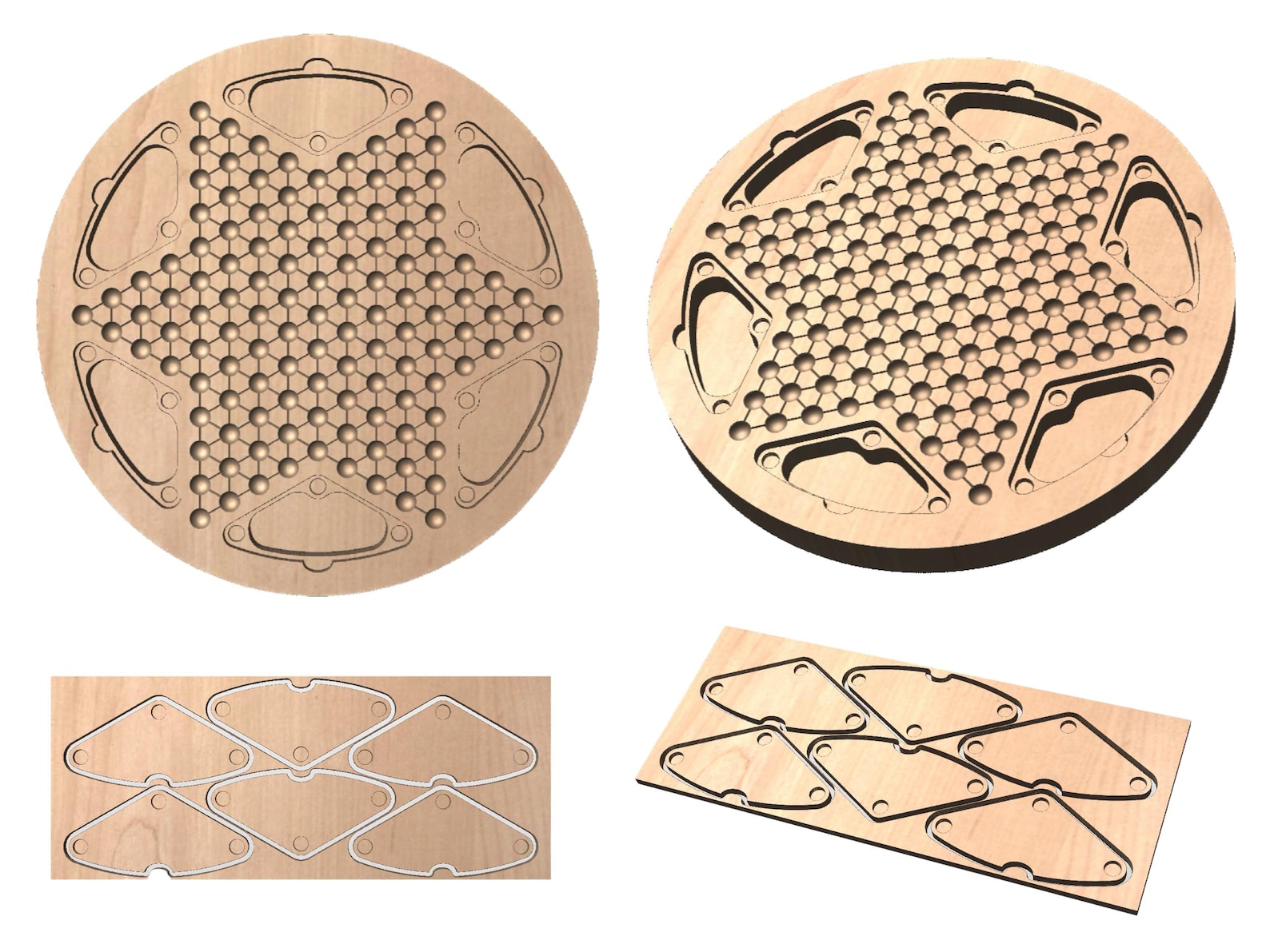 Chinese Checkers Board With Marble Storage CNC Files | Chinese Chequers ...