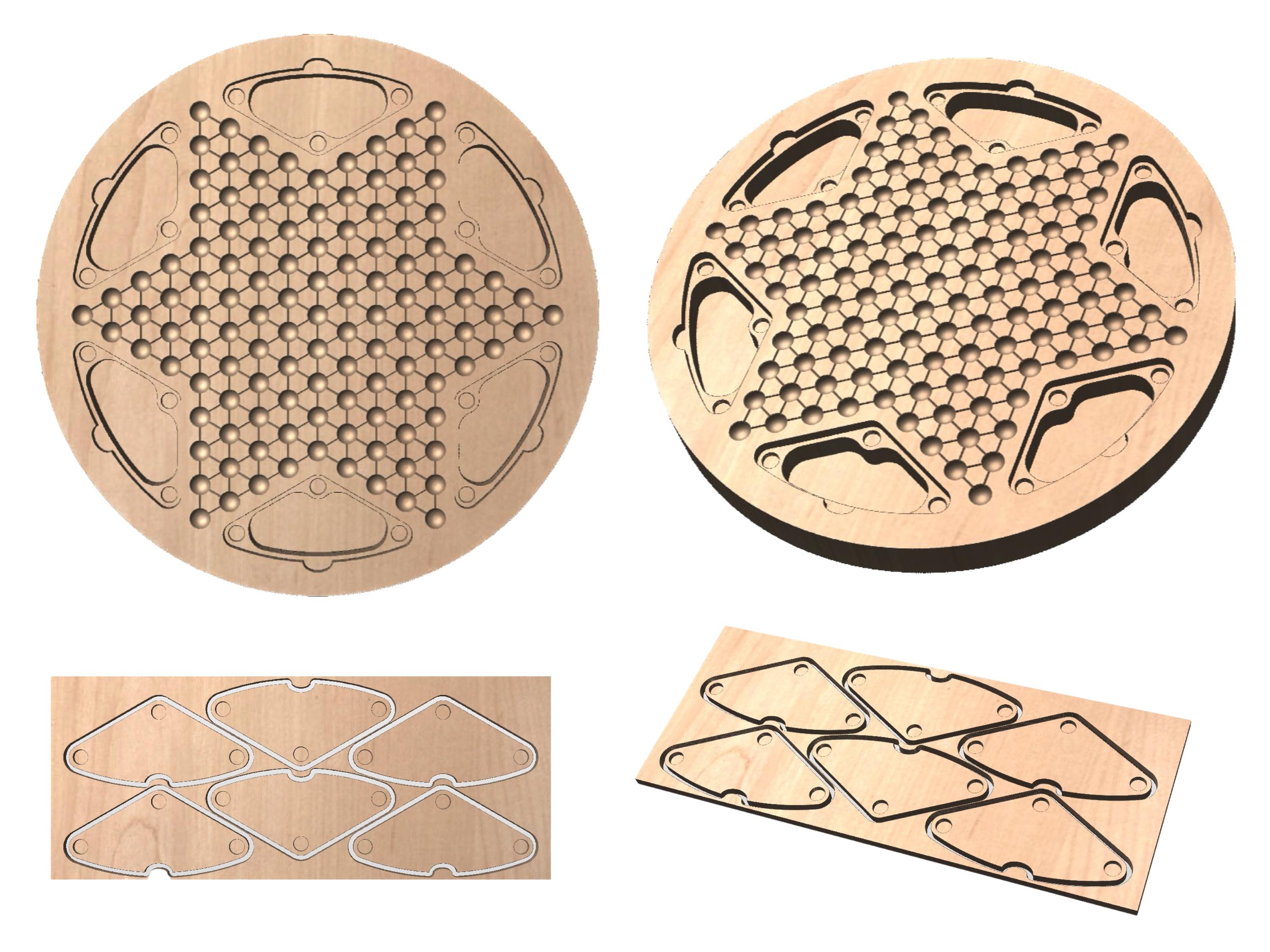 Chinese Checkers Board With Marble Storage CNC Files | Chinese Chequers ...