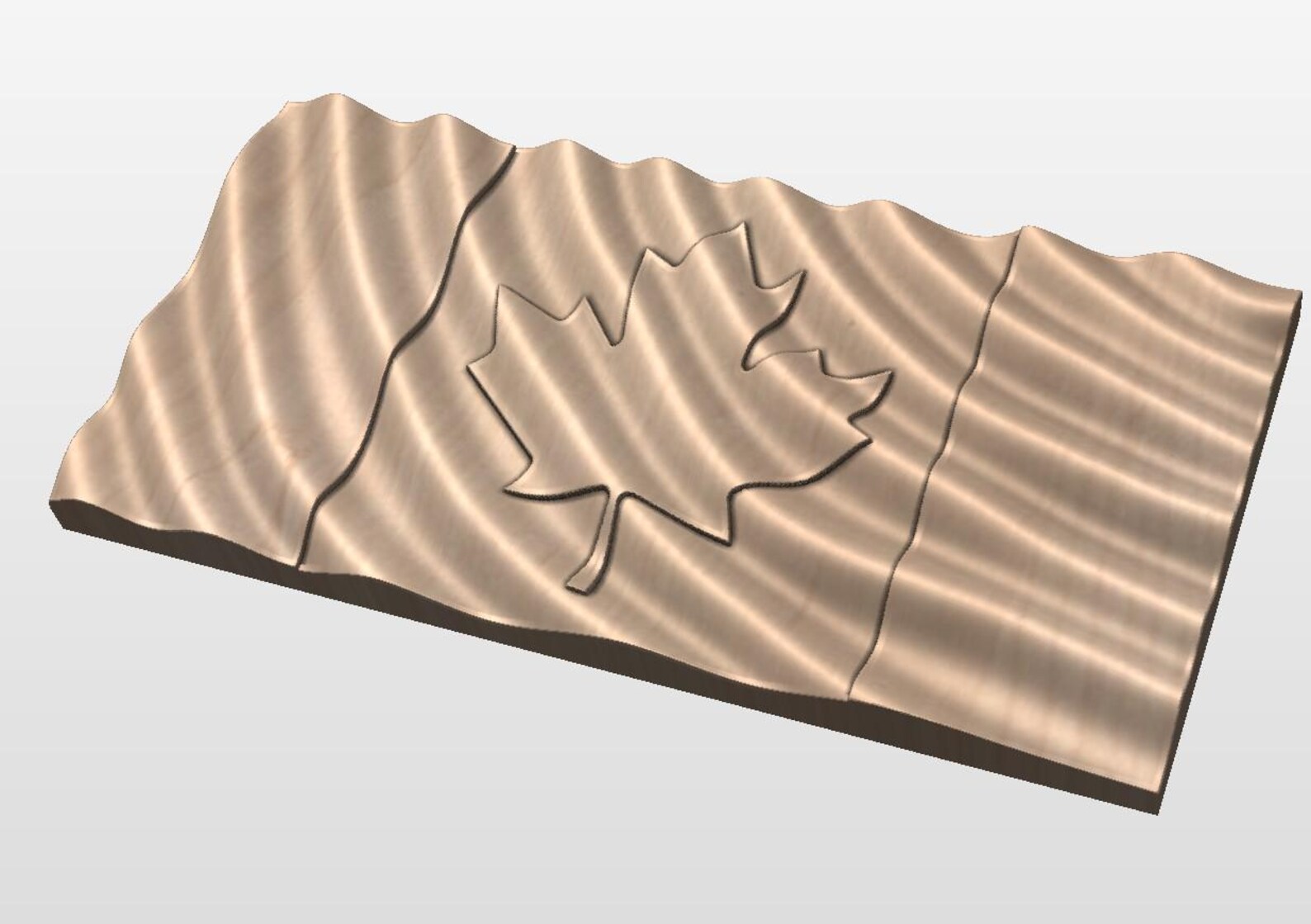3D Wavy Canada Flag (pattern 1) CNC Files | Stl | Crv | Crv3d | 3D ...