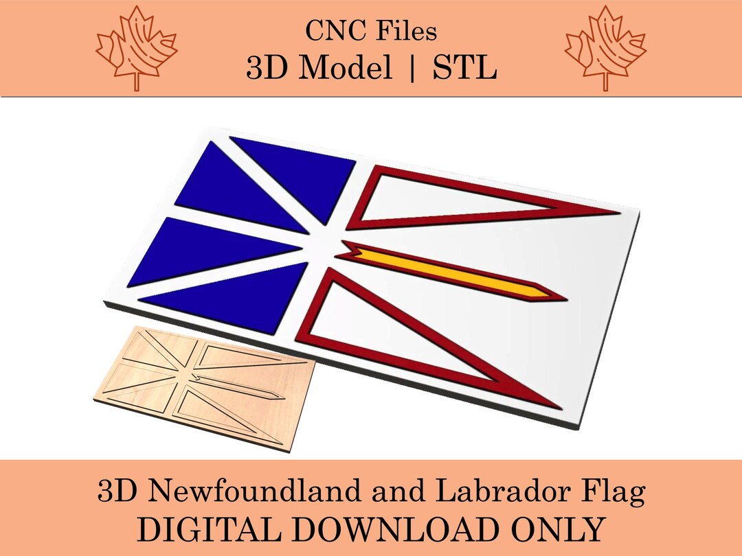 3D Newfoundland and Labrador Flag CNC Files | STL | 3D Model | St. John ...