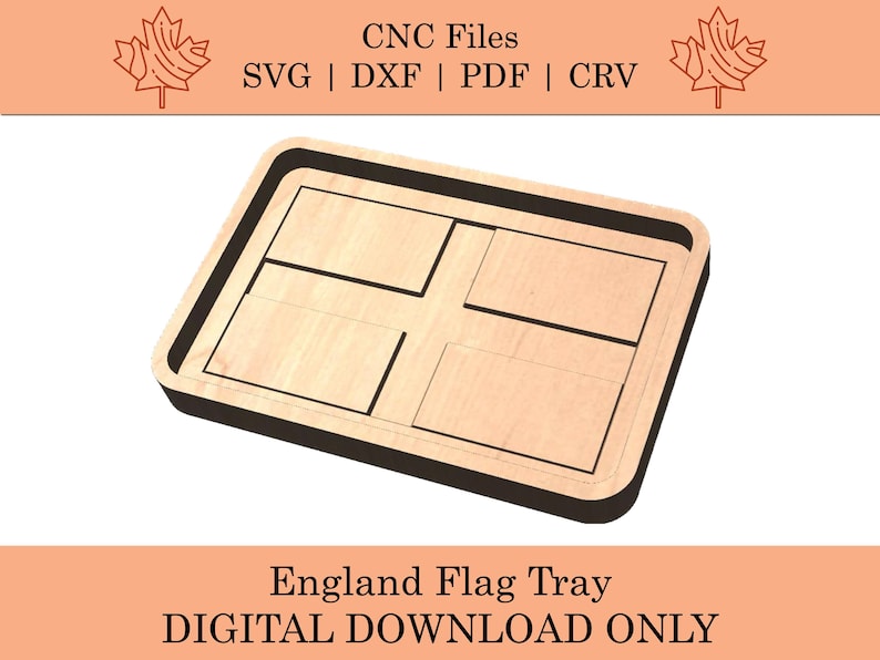 England Flag Tray CNC Files | Svg | Dxf | Pdf | Crv | London ...