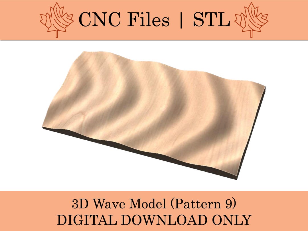 3D Wave Model (pattern 9) | STL | CNC Files | 3D Model | Wavy Flag | 3D ...