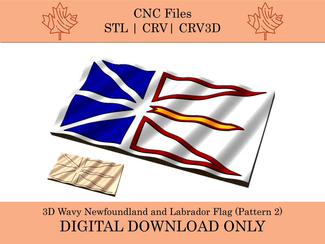 3D Wavy Newfoundland and Labrador Flag (pattern 2) CNC Files | Stl ...