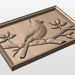 Northern Cardinal on a Tree Branch 3D Model | STL | Relief | CNC File ...