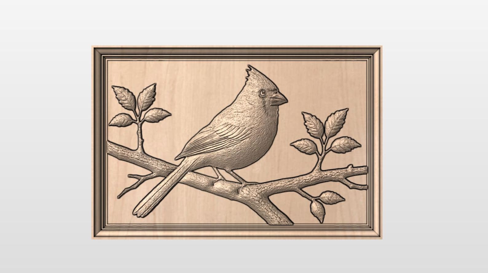 Northern Cardinal on a Tree Branch 3D Model | STL | Relief | CNC File ...