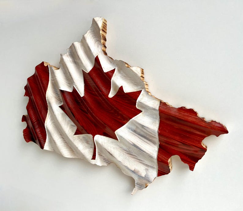 3D Wavy Canada Map Flag CNC Files - Premium | Stl | Svg | Dxf | Pdf ...