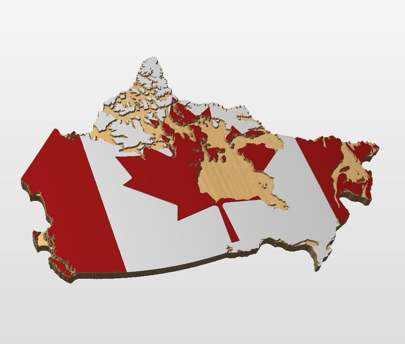 Canada Map Flag (detailed) CNC Files | Svg | Dxf | Pdf | Crv | Maple ...