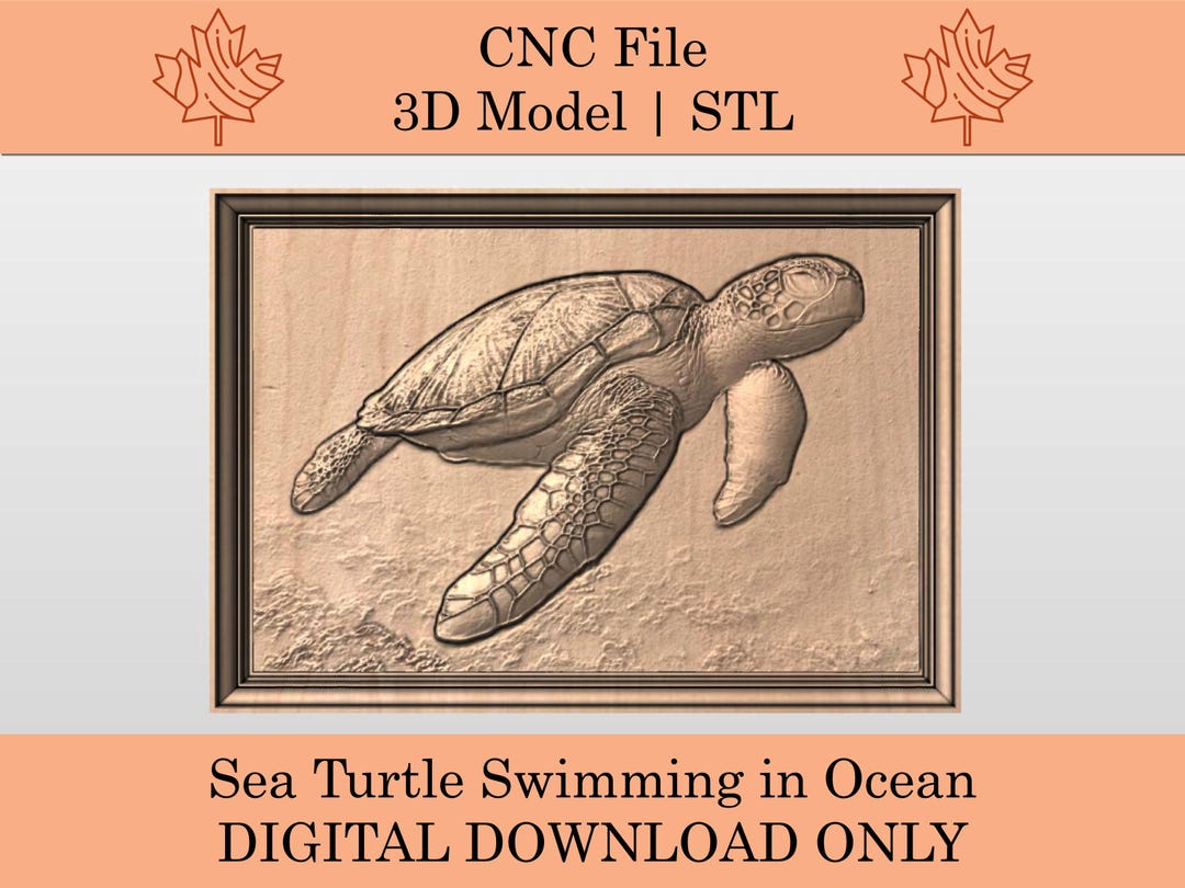 Sea Turtle 3D Model | STL | Relief | CNC File | Nature Scene | Animals ...