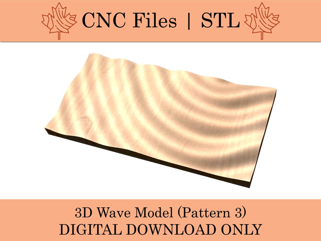 3D Wave Model (pattern 3) | STL | CNC Files | 3D Model | Wavy Flag | 3D ...