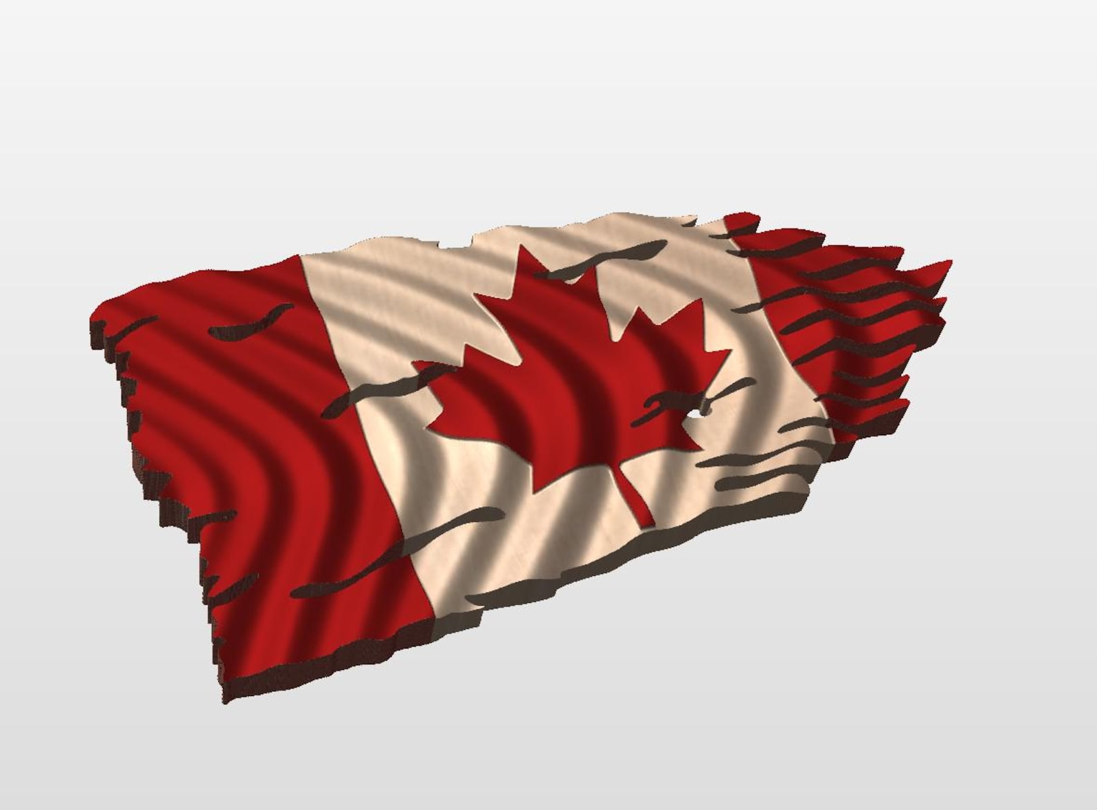3D Wavy Tattered Canada Flag CNC Files - Premium | Stl | Crv | Crv3d ...