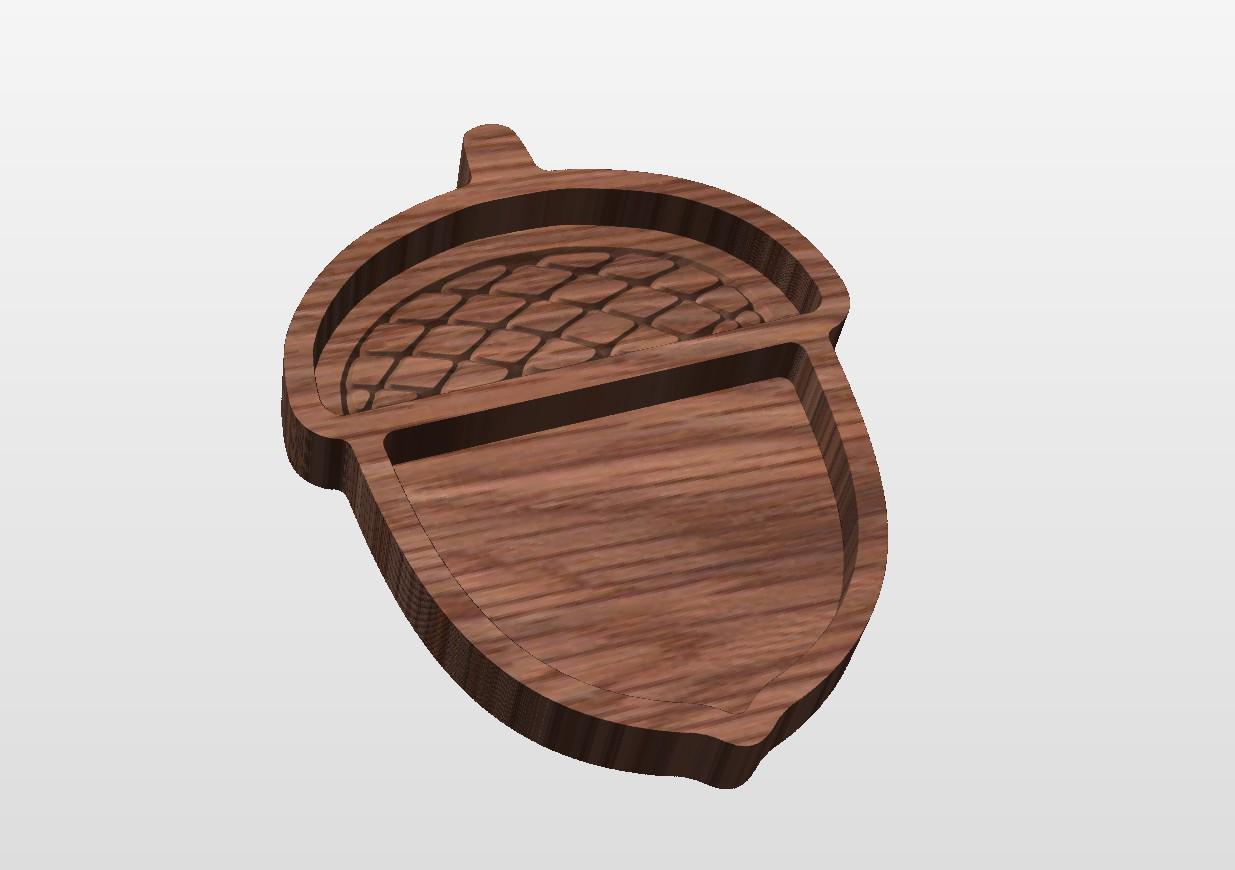 Acorn Shape Catchall Tray CNC Files | Vectors | Svg | Dxf | Pdf | Crv ...