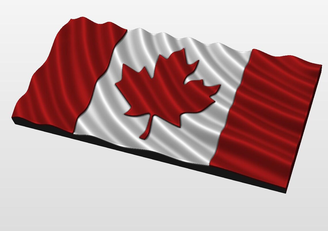 3D Wavy Canada Flag (pattern 1) CNC Files | Stl | Crv | Crv3d | 3D ...