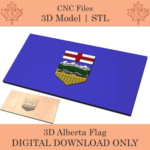3D Alberta Flag CNC Files | STL | 3D Model | Calgary | Edmonton | Red ...