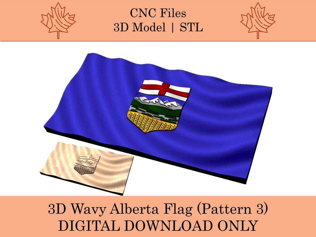 3D Wavy Alberta Flag (pattern 3) CNC Files | STL | 3D Model | Calgary ...
