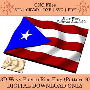 3D Wavy Puerto Rico Flag (pattern 9) CNC Files | Stl | Crv3d | 3D Model ...