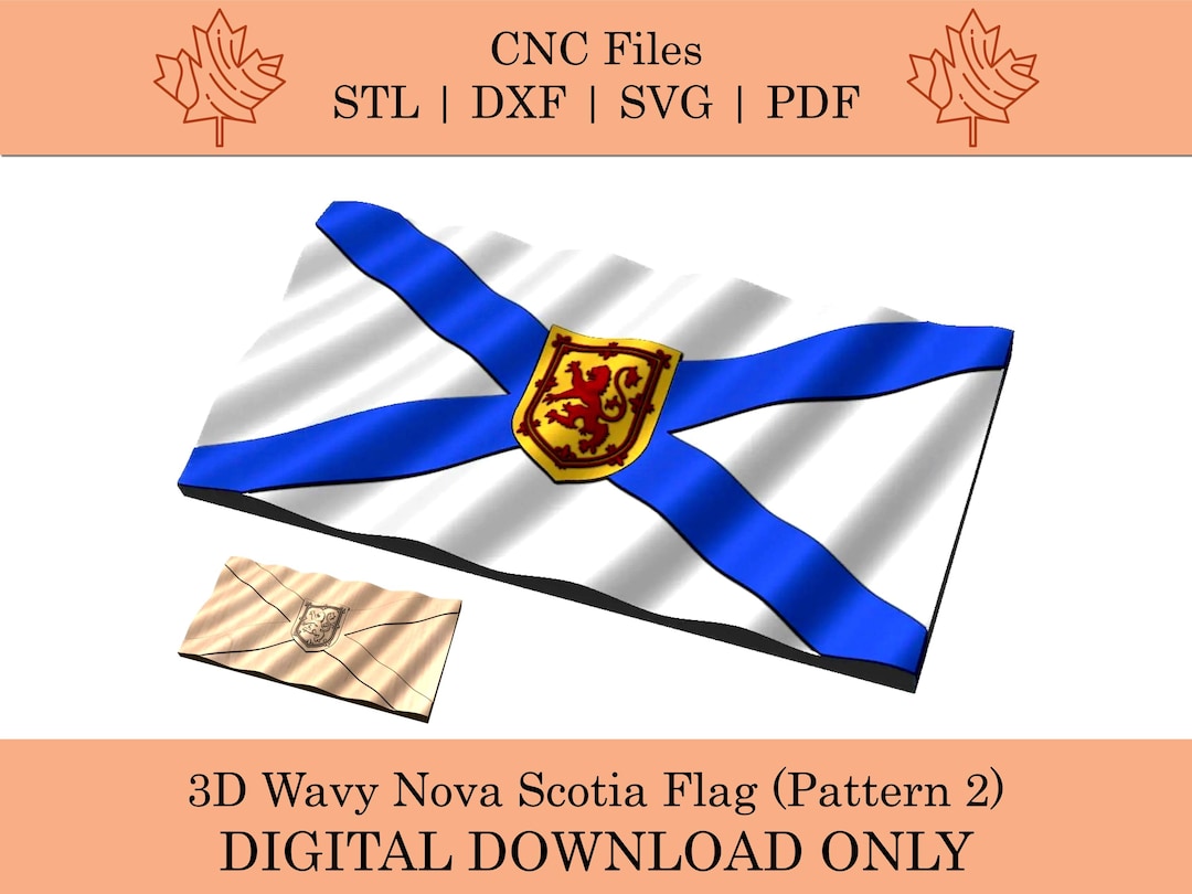3D Wavy Nova Scotia Flag (pattern 2) CNC Files | STL | Dxf | Svg | Pdf ...