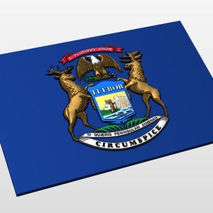 3D Michigan State Flag CNC Files | Stl | 3D Model | Detroit | Lansing ...