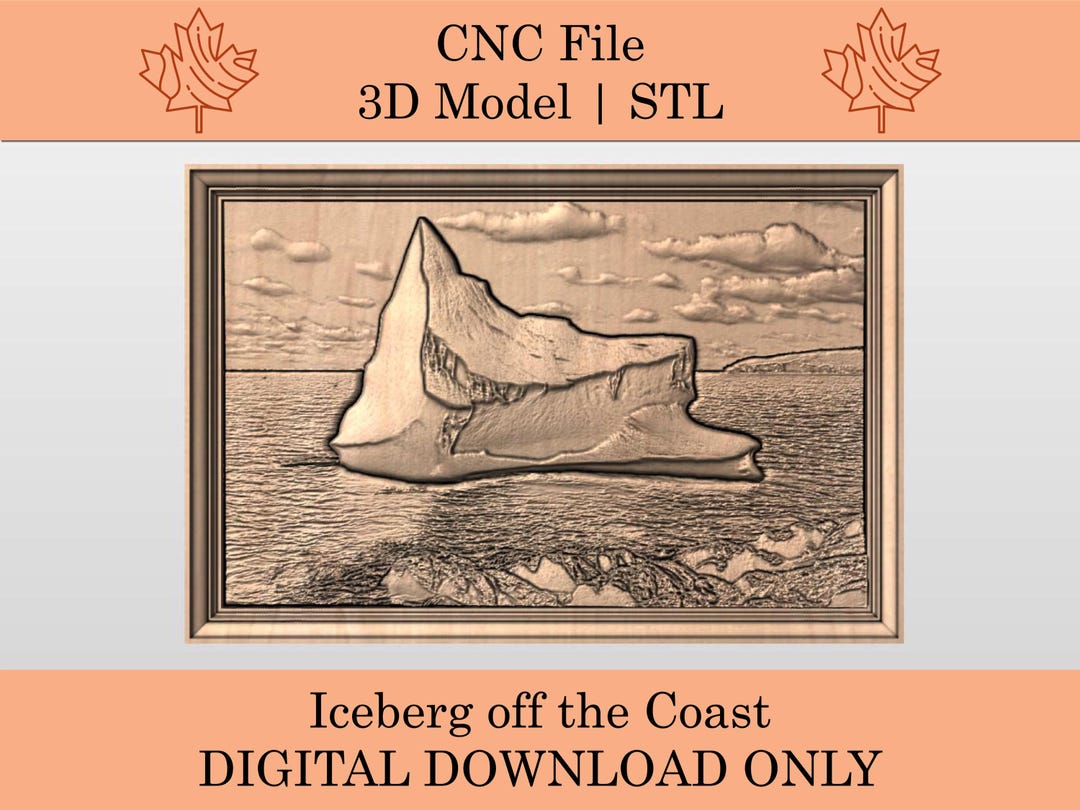 Iceberg off the Coast 3D Model | STL | Relief | CNC File | Nature Scene ...