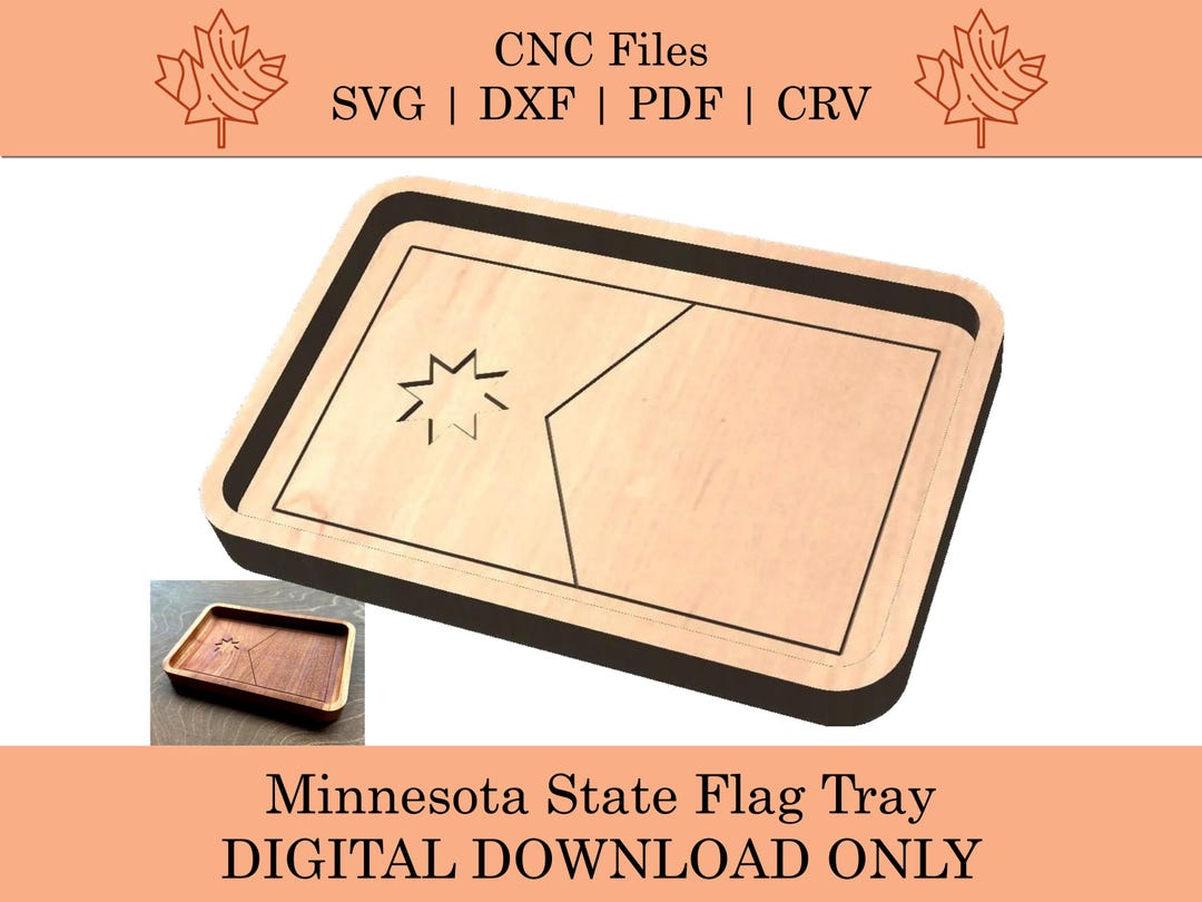 Minnesota State Flag Tray CNC Files | Svg | Dxf | Pdf | Crv ...