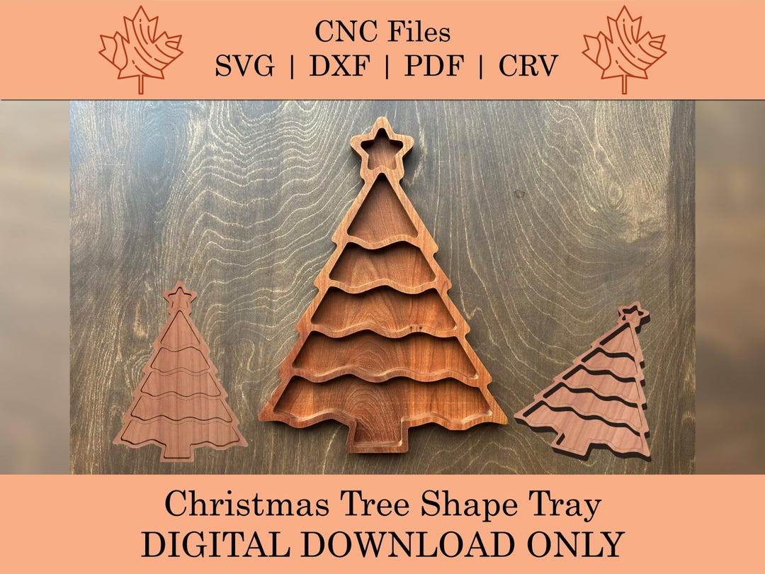 Christmas Tree Shape Tray CNC Files | Vectors | Svg | Dxf | Pdf | Crv ...