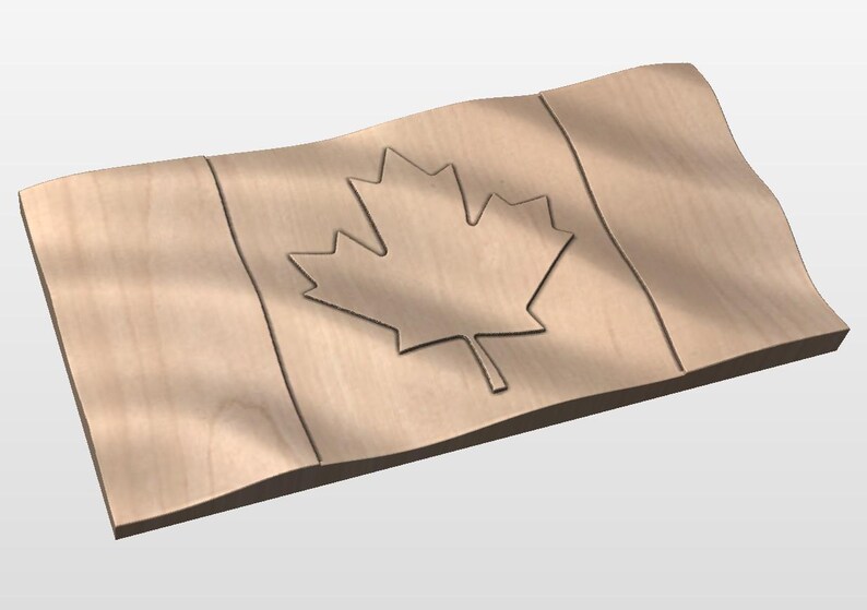 3D Wavy Canada Flag (pattern 8) CNC Files | Stl | Crv3d | 3D Model ...