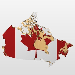 Canada Map Flag (detailed) CNC Files | Svg | Dxf | Pdf | Crv | Maple ...