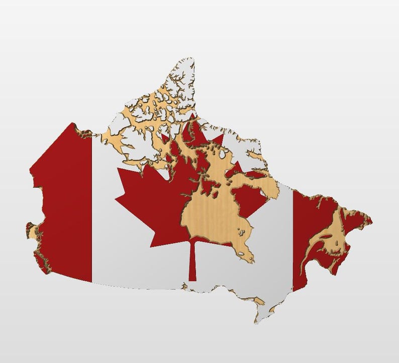 Canada Map Flag (detailed) CNC Files | Svg | Dxf | Pdf | Crv | Maple ...