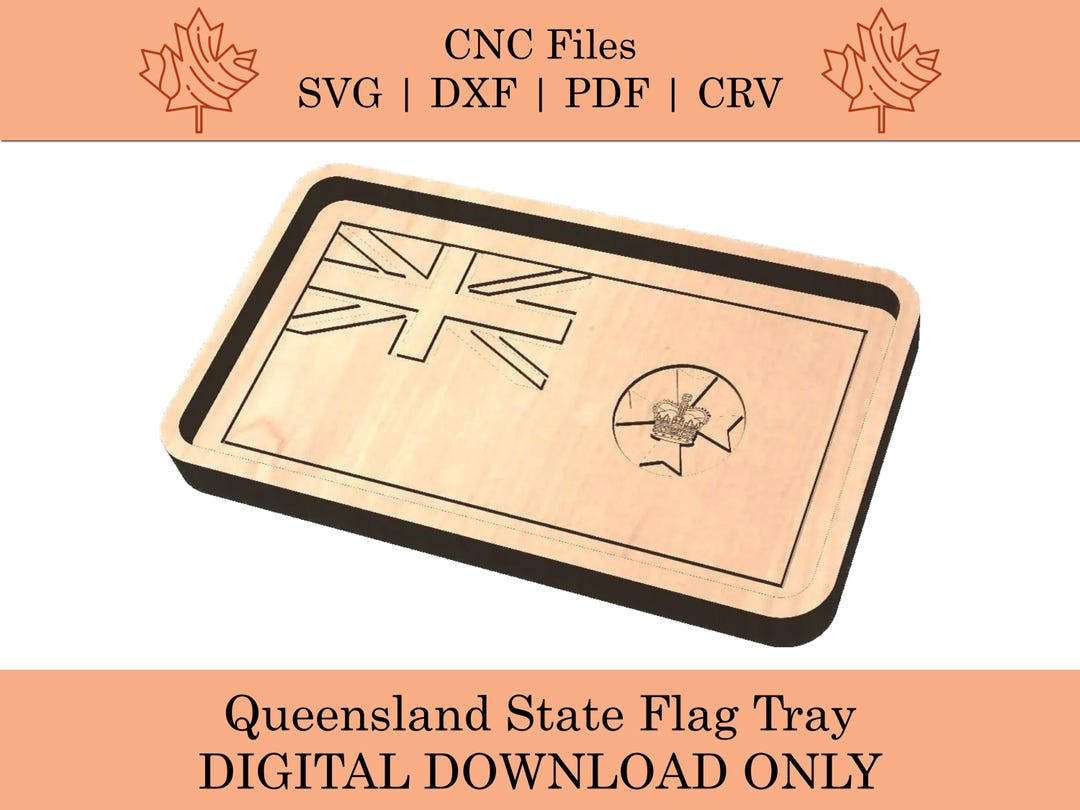Queensland State Flag Tray CNC Files | Svg | Dxf | Pdf | Crv | Brisbane ...