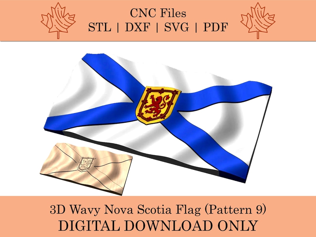 3D Wavy Nova Scotia Flag (pattern 9) CNC Files | STL | Dxf | Svg | Pdf ...