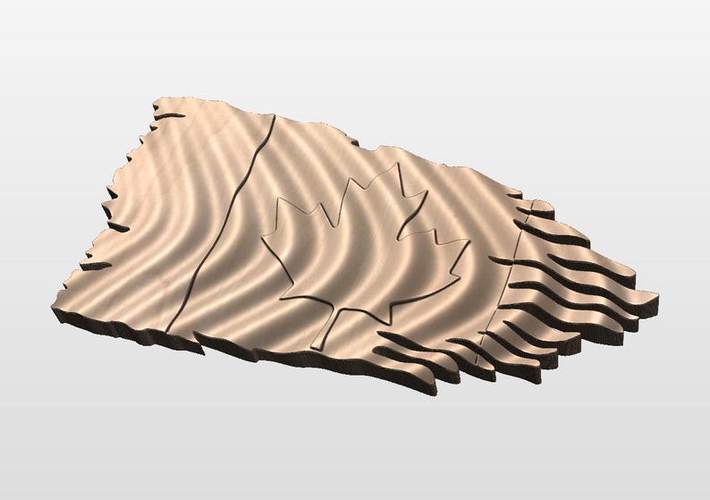 3D Wavy Tattered Canada Flag CNC Files | Stl | Crv | Crv3d | 3D Model ...