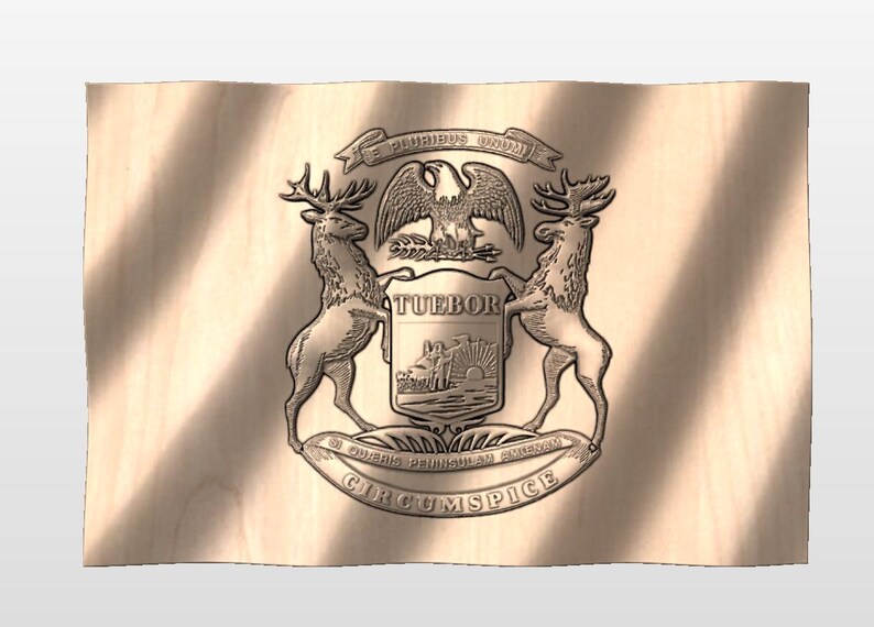 3D Wavy Michigan State Flag (pattern 2) CNC Files | Stl | 3D Model ...