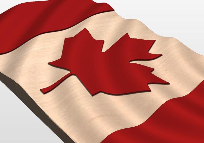 3D Wavy Canada Flag (pattern 3) CNC Files - Premium | Stl | Svg | Dxf ...