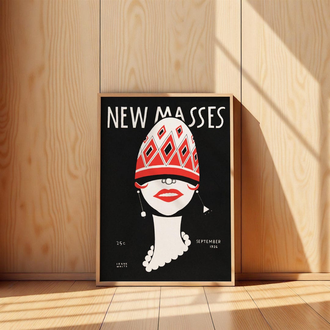 Art Deco Poster – 1920s Flapper Lady Wall Art, Frank Walts "new Masses ...