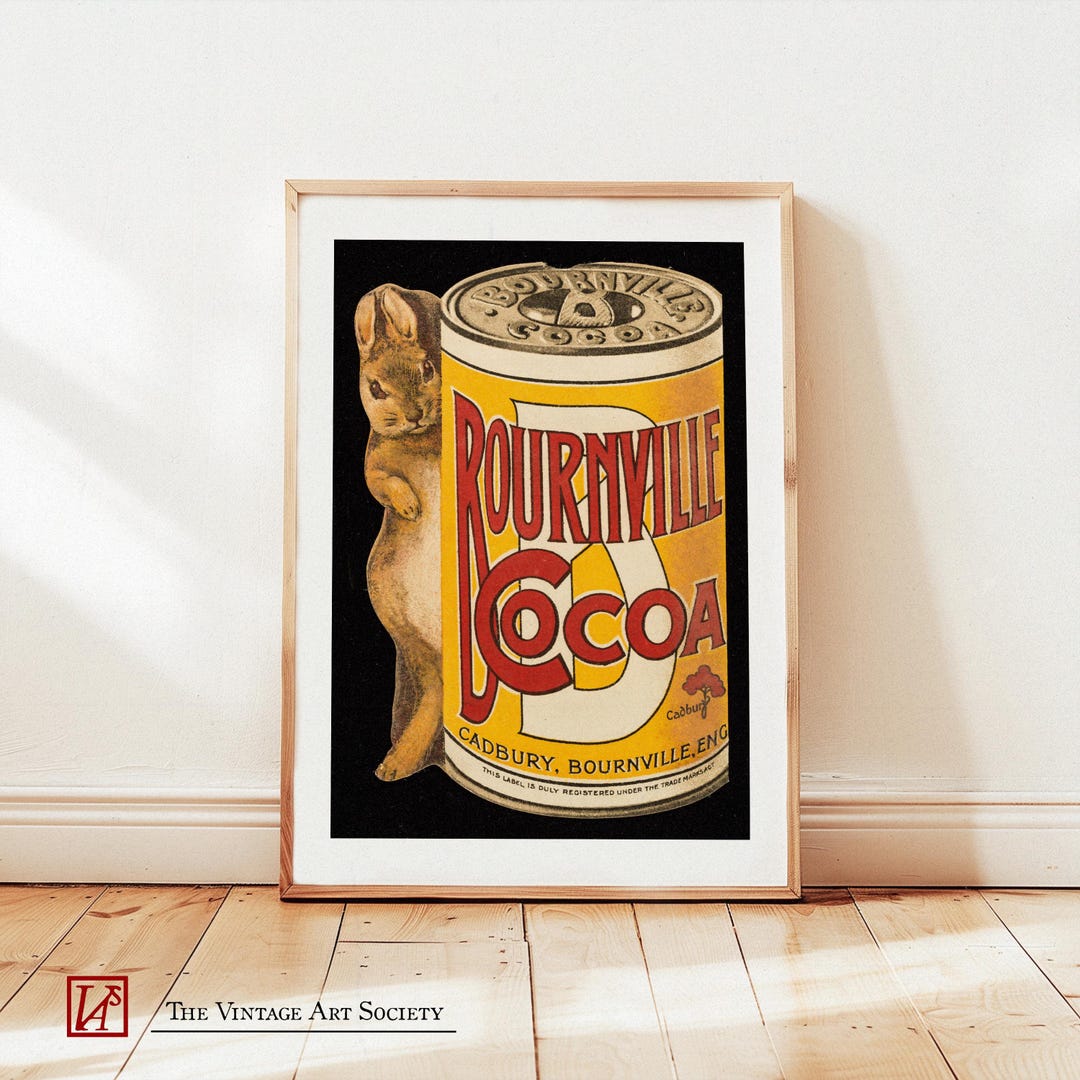 Vintage Bournville Cocoa Poster, Retro Cocoa Wall Art, Old School ...
