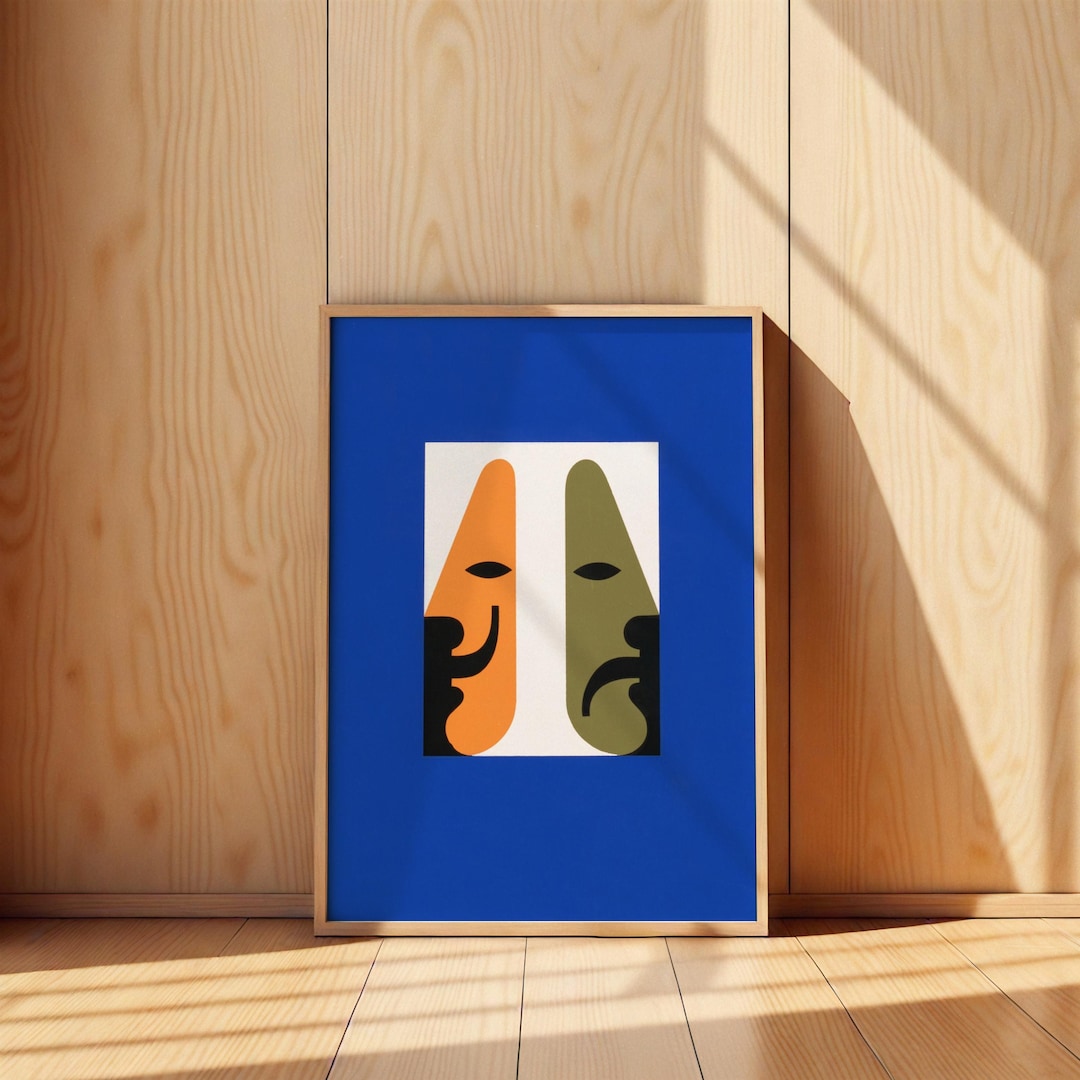 Theatre Masks Poster: Minimalist Comedy Tragedy Wall Art - Etsy
