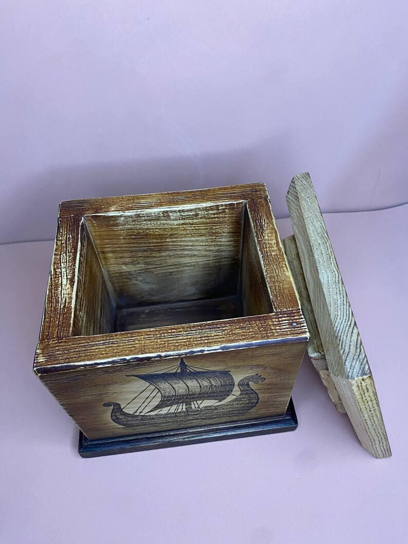 Handmade Wooden Viking Ship Urn – Norse Drakkar Memorial Box - Etsy