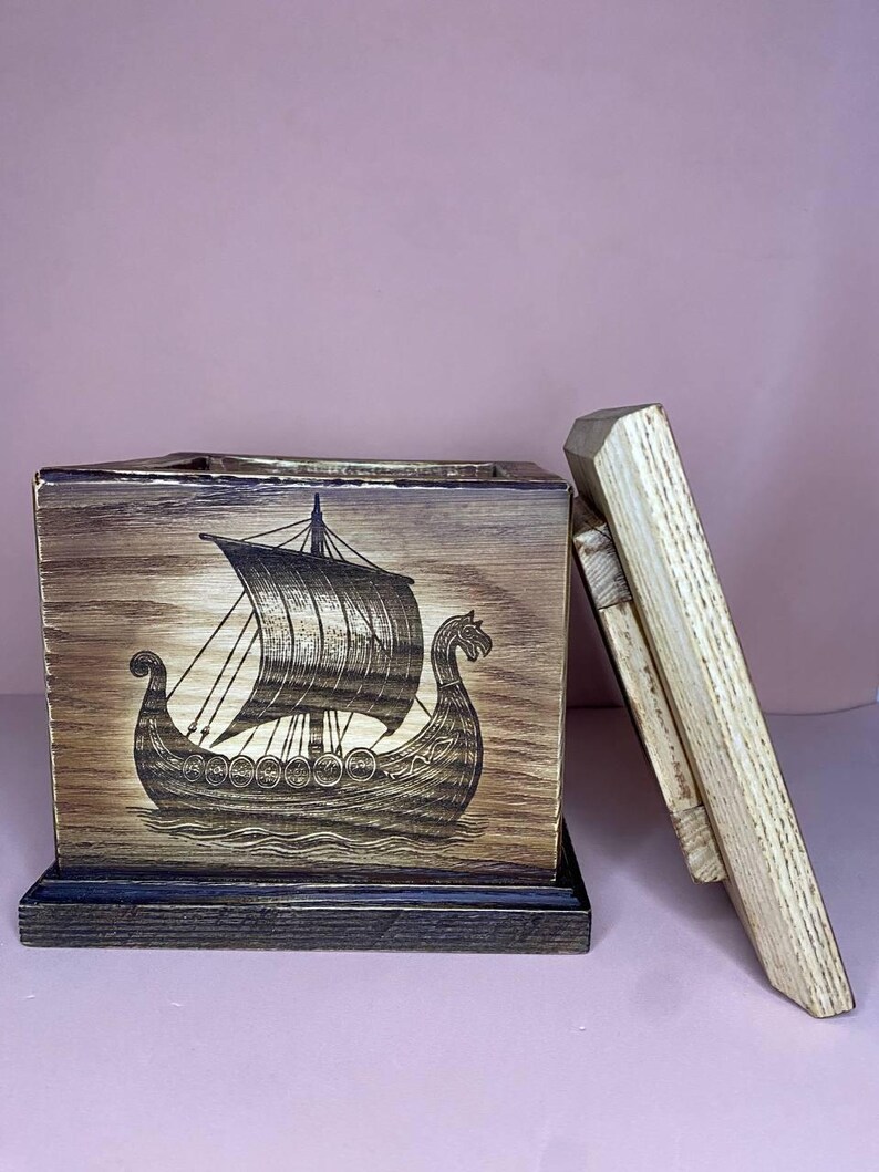 Handmade Wooden Viking Ship Urn – Norse Drakkar Memorial Box - Etsy