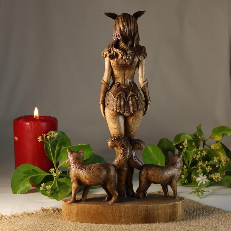 Freya Statue Wood Freyja : Norse Pagan Goddess Hand Carved - Etsy