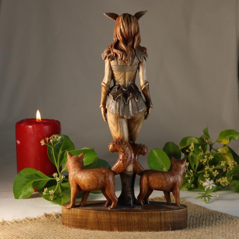 Freya Statue Wood Freyja : Norse Pagan Goddess Hand Carved - Etsy