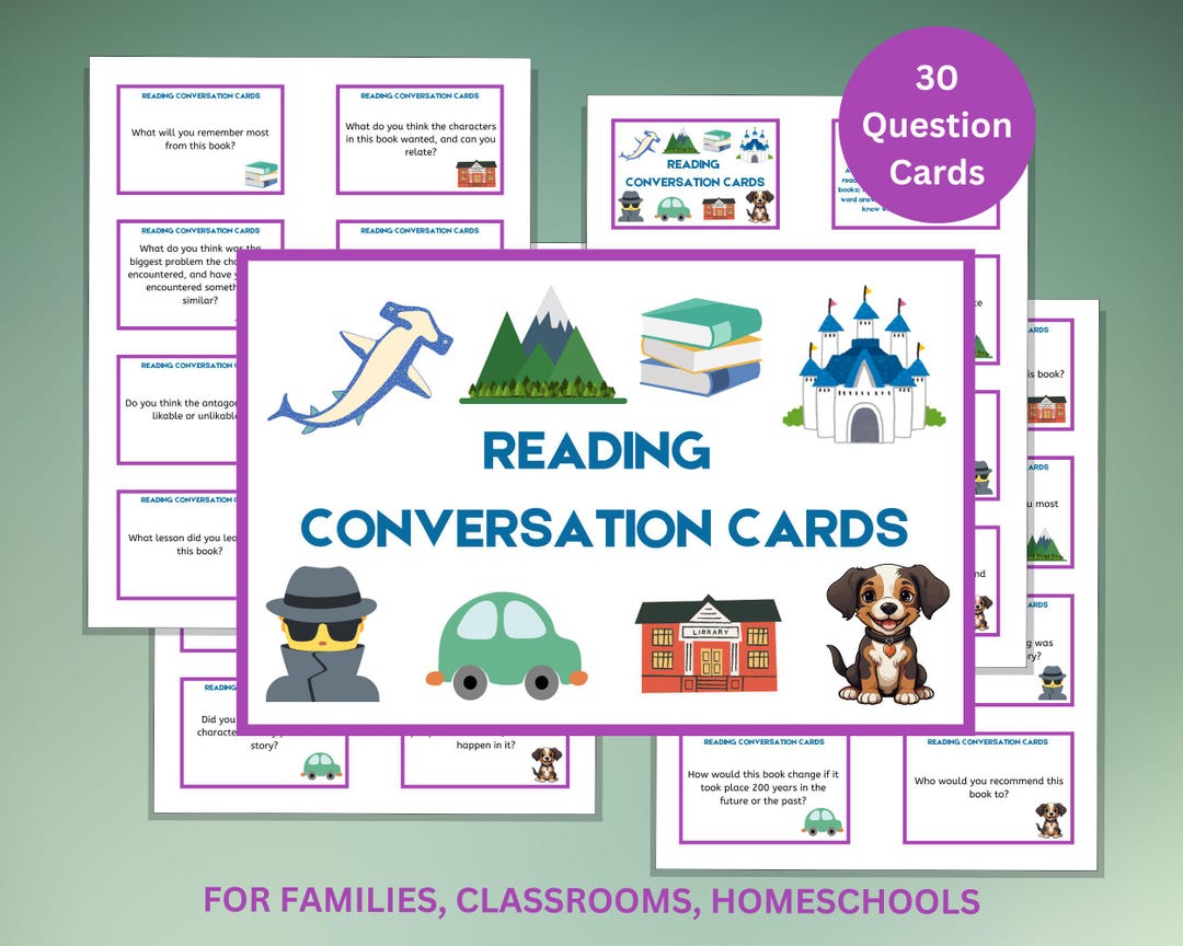 Reading Conversation Cards, Book Club, Question Cards, Family Games ...