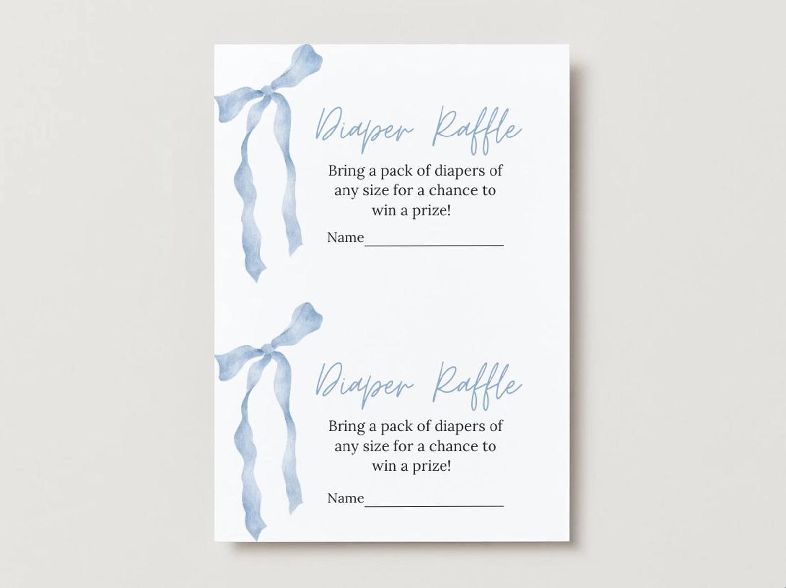 Editable Blue Bow Baby Shower Invitation, Blue Baby Shower Invitation ...