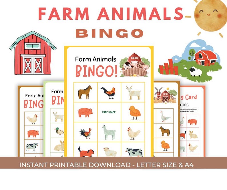 Bingo Printable Game for Kids, Fun Learning Activity, Classroom Game ...