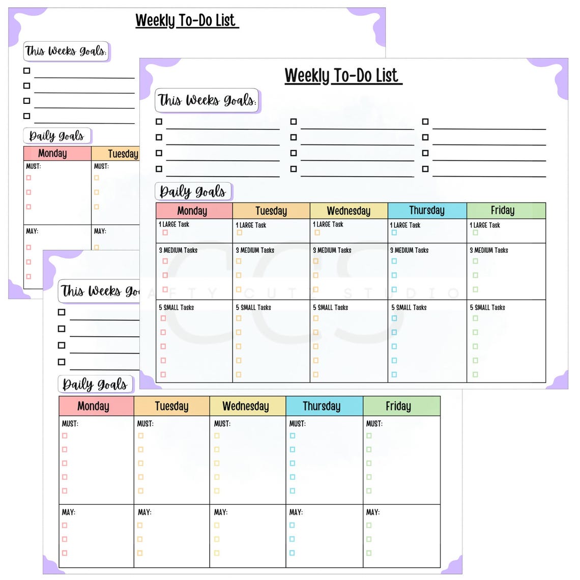 Colorful Weekly Task Organizer | Printable Weekly Planner | Adhd ...
