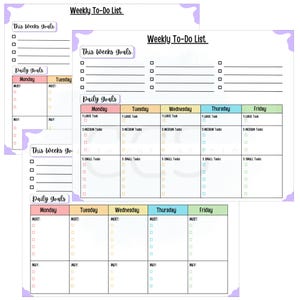 Colorful Weekly Task Organizer | Printable Weekly Planner | Adhd ...