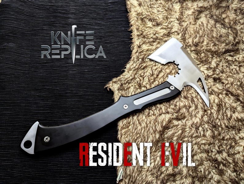 Leon S. Kennedy Tactical Hatchet Replica – Resident Evil Carbon Steel ...