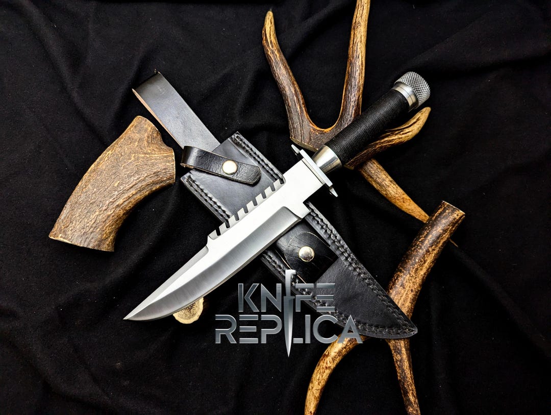 Handmade Commando Knife With Leather Sheath | Commando Movie Replica ...