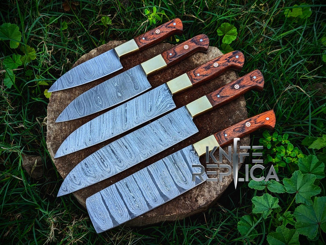 Chef Set, Handmade Damascus Steel Chef Knife Set, Hand Forged Kitchen ...