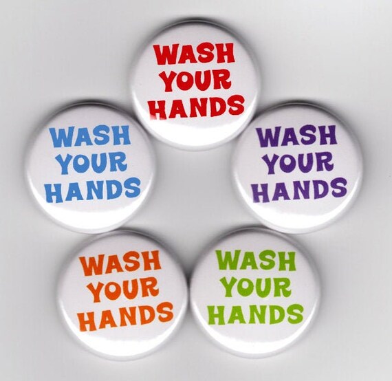Wash Your Hands Pinback Buttons Set | Etsy