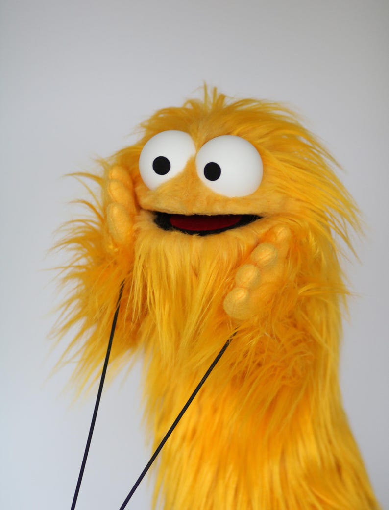 Professional Practice Monster Puppet - With Arm Rods (golden Yellow) - Etsy