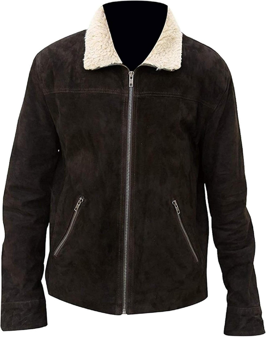 Men's Rick Grimes Jacket the Walking Dead Suede Motorcycle Leather ...